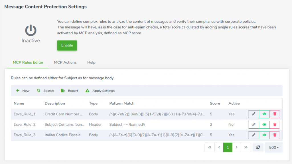 Message Content Protection (MCP) module – Libraesva Docs